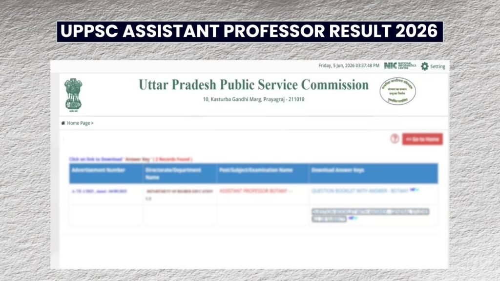 UPPSC Assistant Professor Result 2026: Merit List PDF Soon, Expected ...